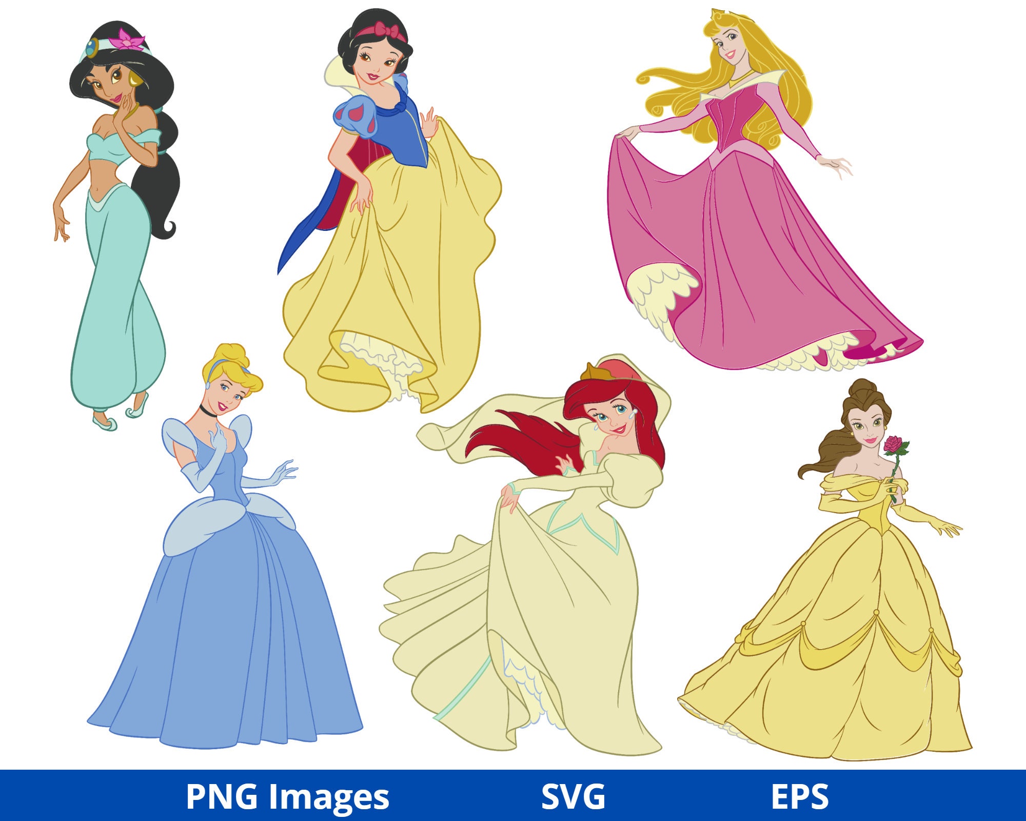 Princess Clipart, Princess SVG, Frozen SVG, Tangled Svg, Princess ...