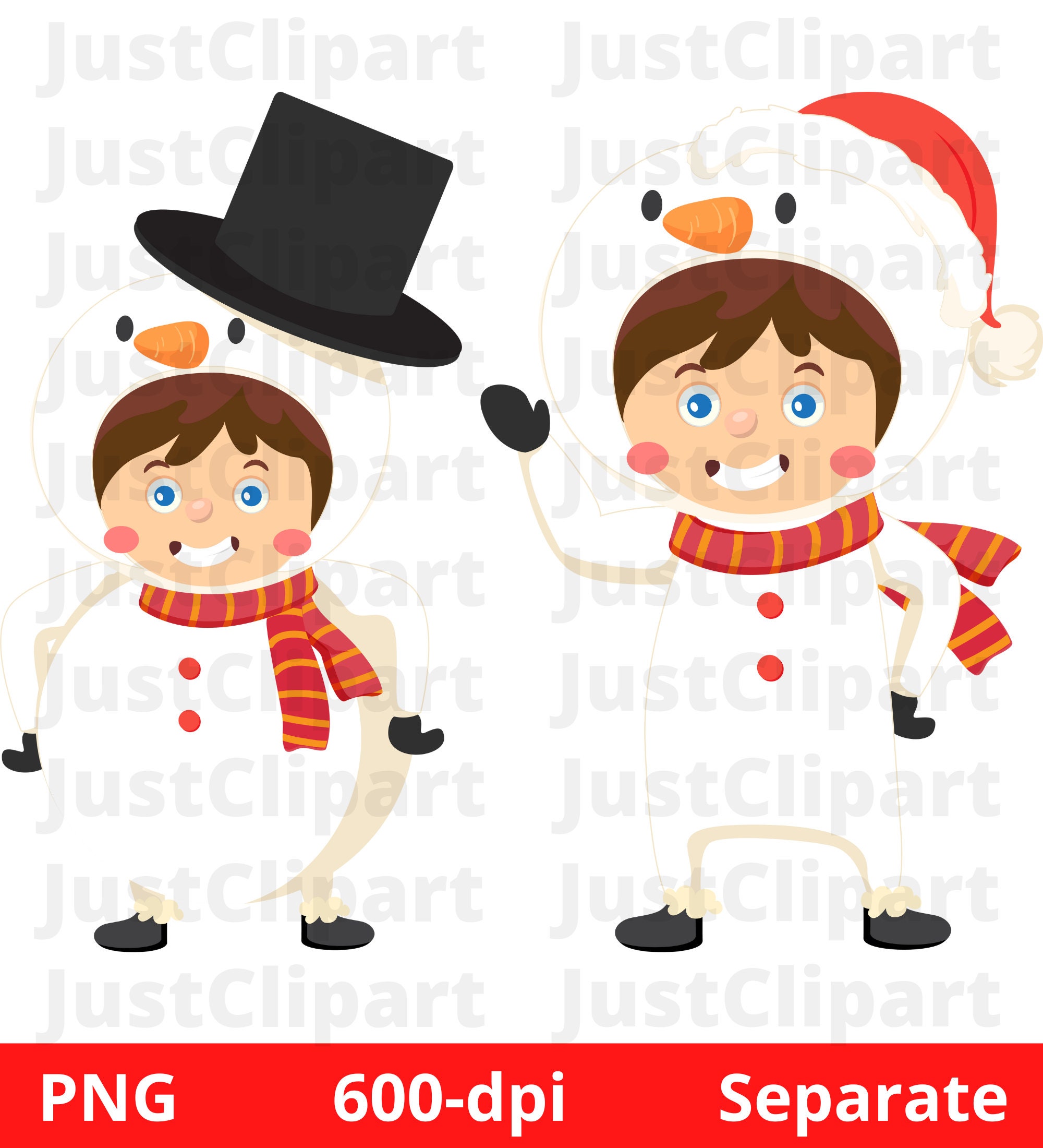 Christmas Costume Clipart, Christmas Kids Costume, Girls and Boys With ...