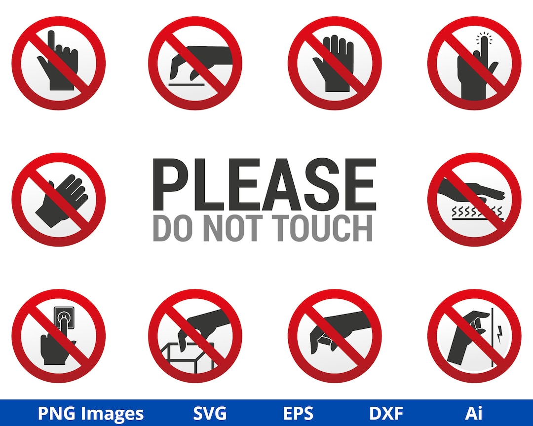 Do Not Touch Sign SVG, No Touching, Do Not Signs, Prohibited Svg ...
