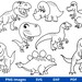 Cute Dinosaur Digital Stamps, Dinosaur Clipart, Dinosaurs SVG, Digital ...