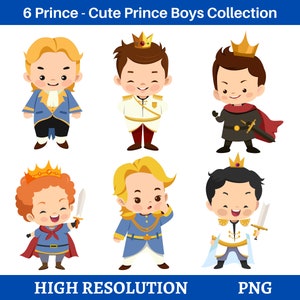 Prince Clipart, Cute Prince Boys Clipart, Fairytale Prince Clipart ...