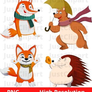 Autumn Animals Clipart Fall Clipart Autumn Clipart Leaves - Etsy