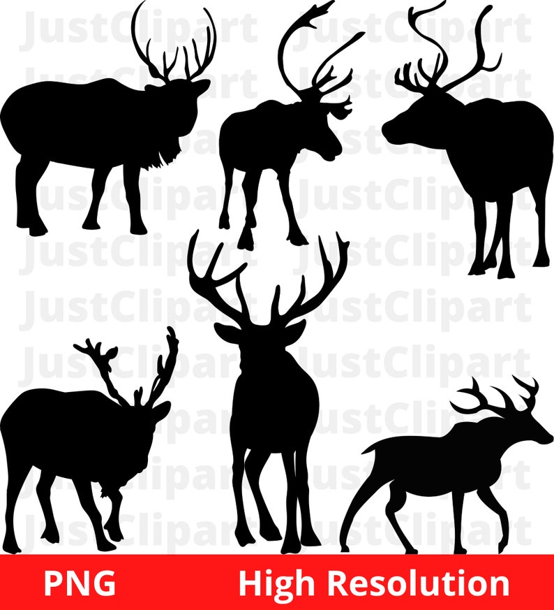 Caribou SVG Bundle, Caribou Clipart, Elk Svg, Hunting Svg, Camping Svg ...