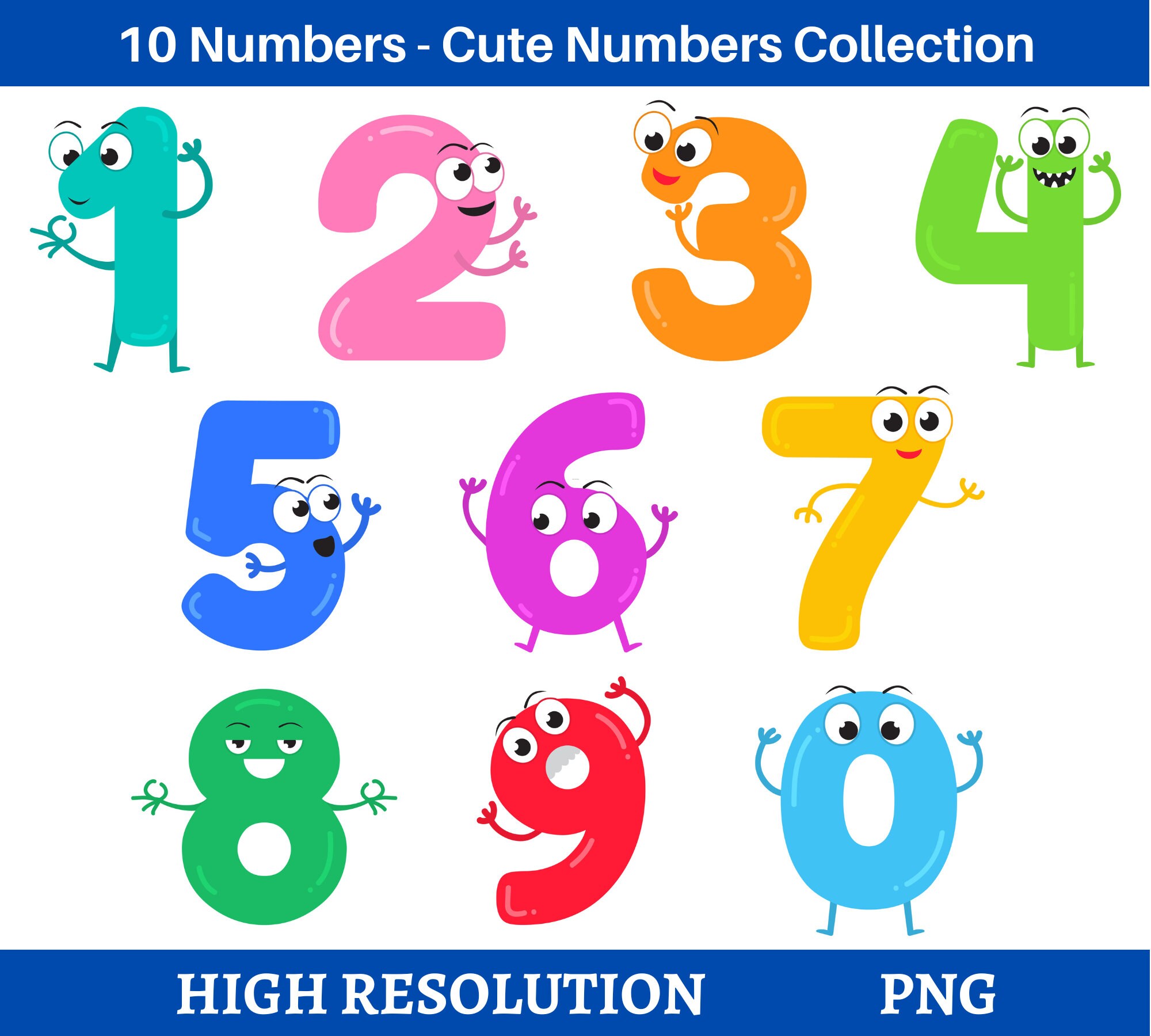 Cartoon Numbers Clipart