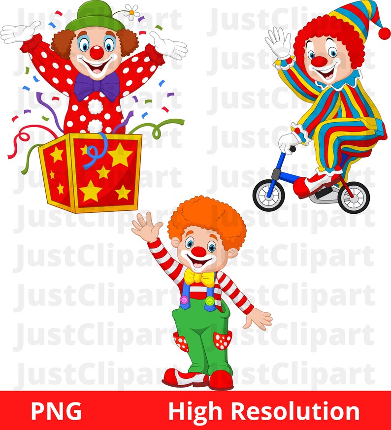 Clowns Clipart Circus Clipart Circus Clown Happy Clown Set - Etsy UK