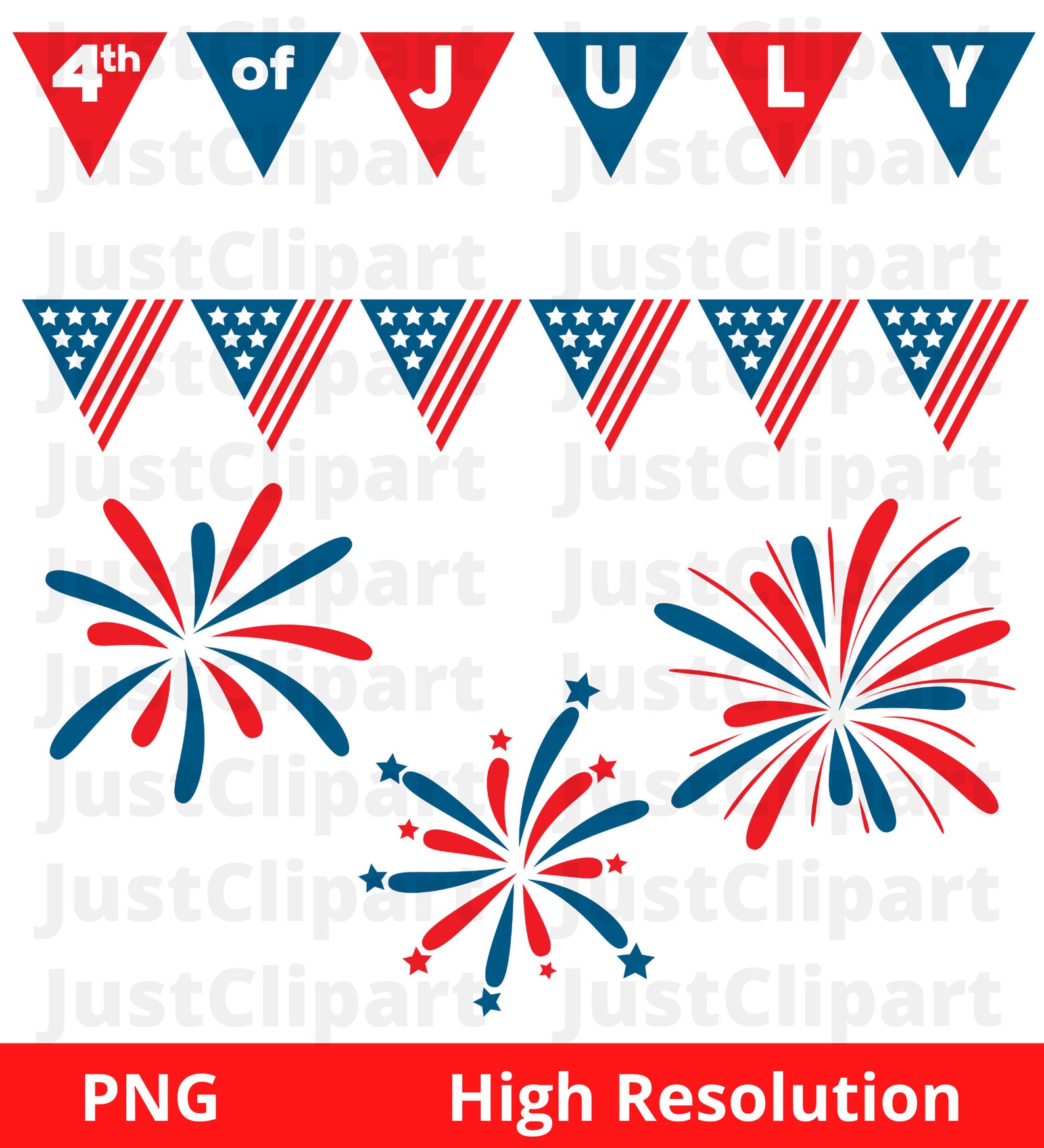 4th of July Clipart, Independence Day Clipart, Fourth of July Clipart ...