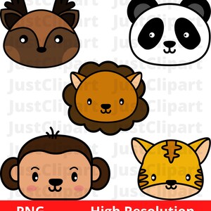 Animal Face Clipart, Animal Face Svg, Animal Clipart, Nursery Animal ...