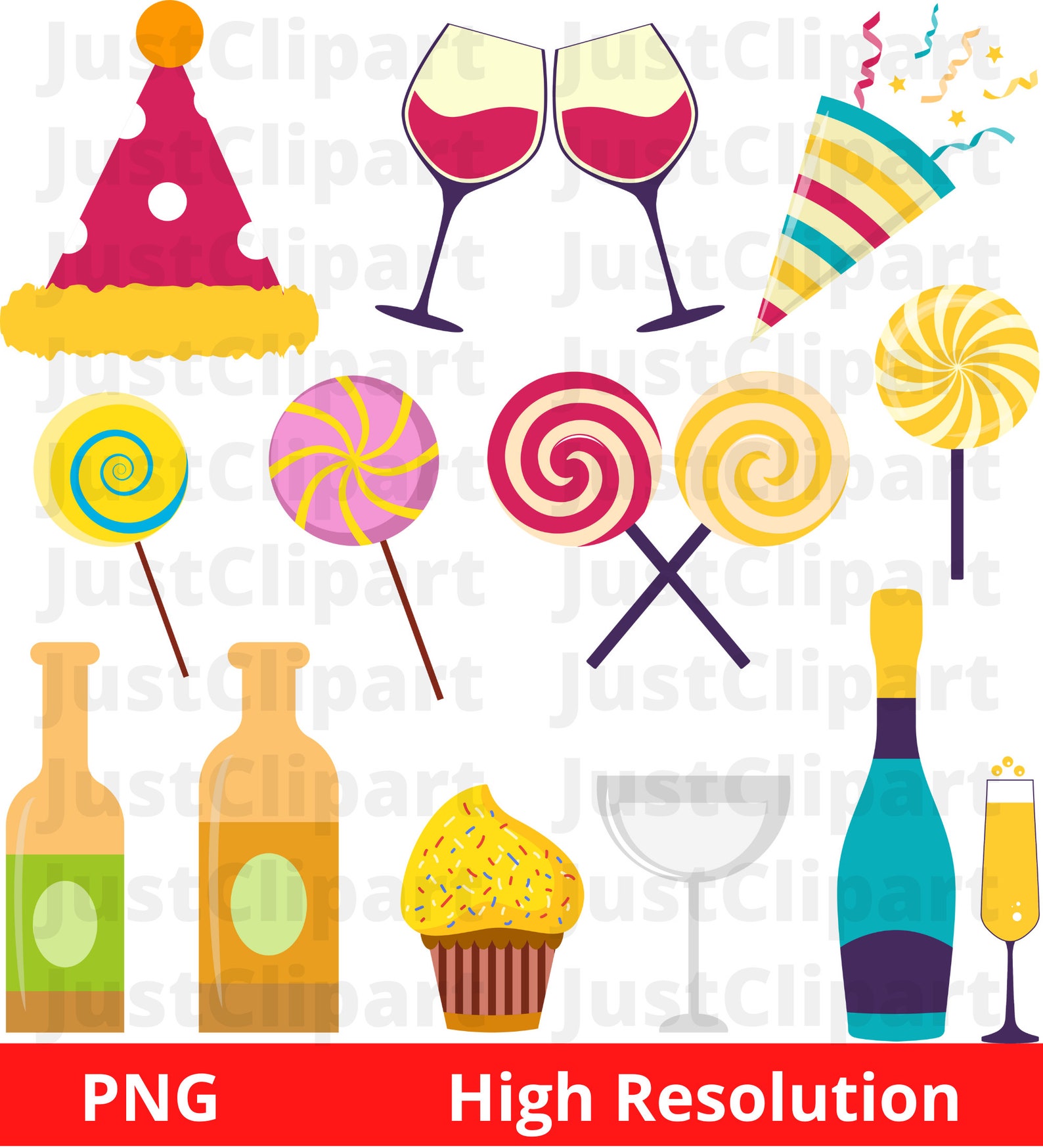 Birthday Clipart, Party Clipart, Garland Clipart, Birthday Girl Clipart ...