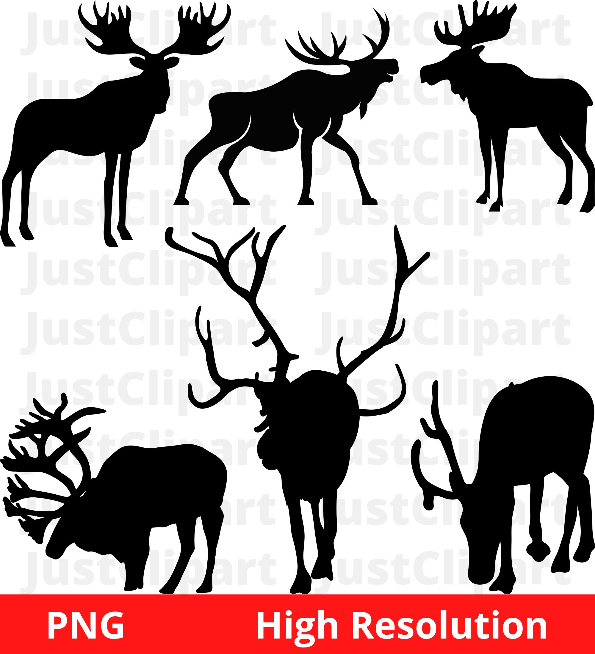 Caribou SVG Bundle, Caribou Clipart, Elk Svg, Hunting Svg, Camping Svg ...