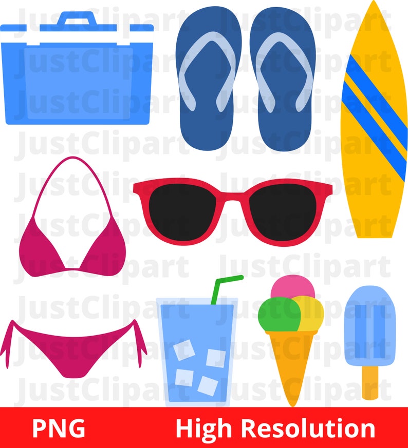 Summer Clipart, Beach Clipart, Tropical Fun Clipart, Season Clipart ...