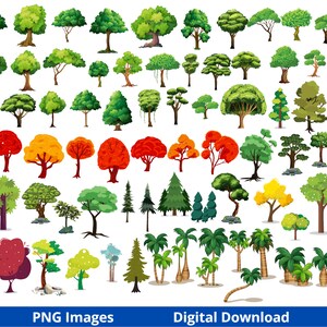 Tree Clipart Set, Tree SVG Bundle, Forest Clipart, Forest Trees Clipart ...