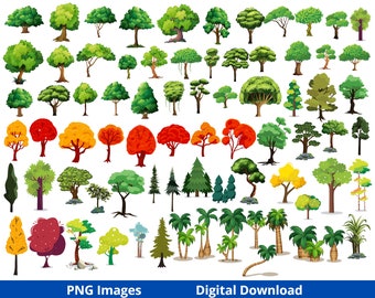 Tree Clipart Set Green, Park, Forest, Image, Printable, Woods, Leaves ...