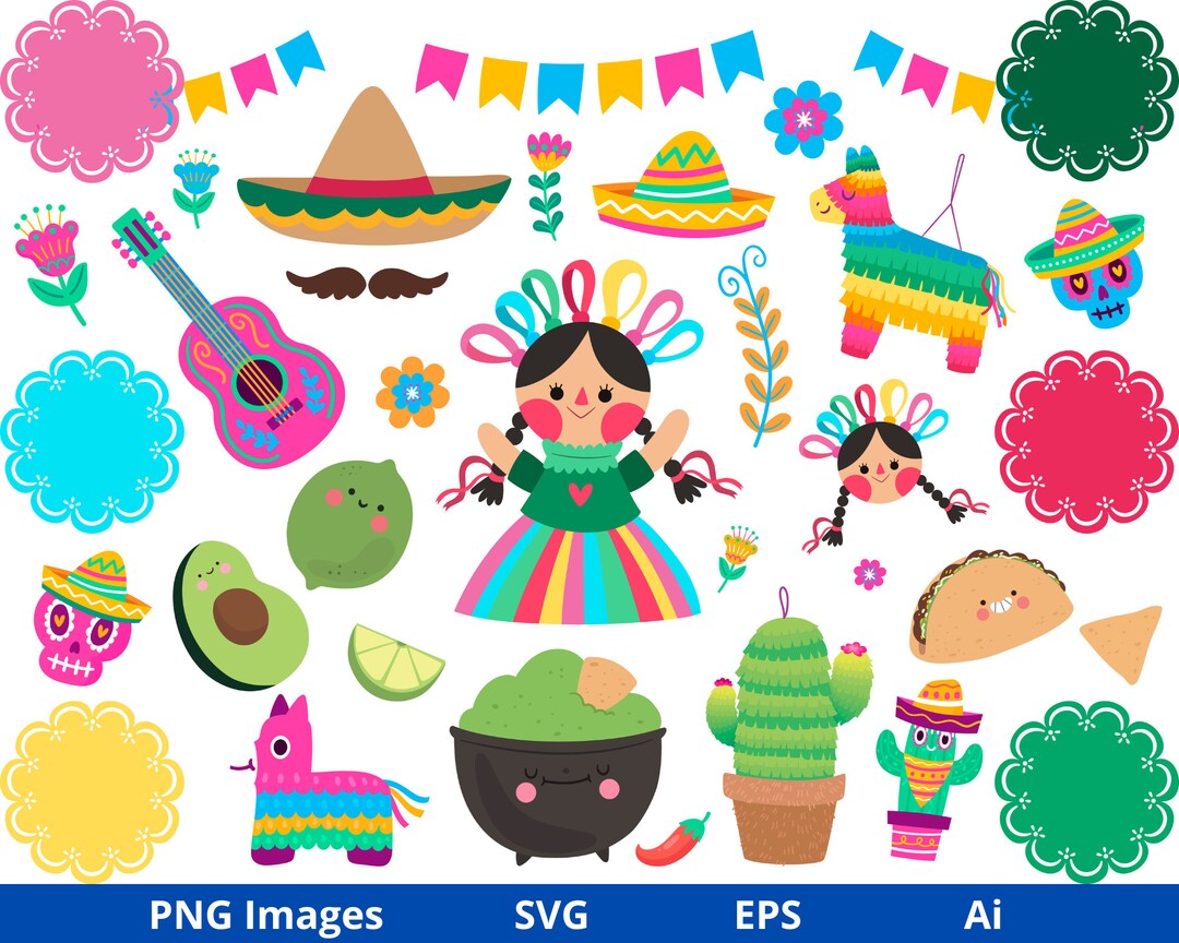 Cinco De Mayo Clipart, Mexico SVG, Cinco De Mayo Svg Bundle, Sombrero ...