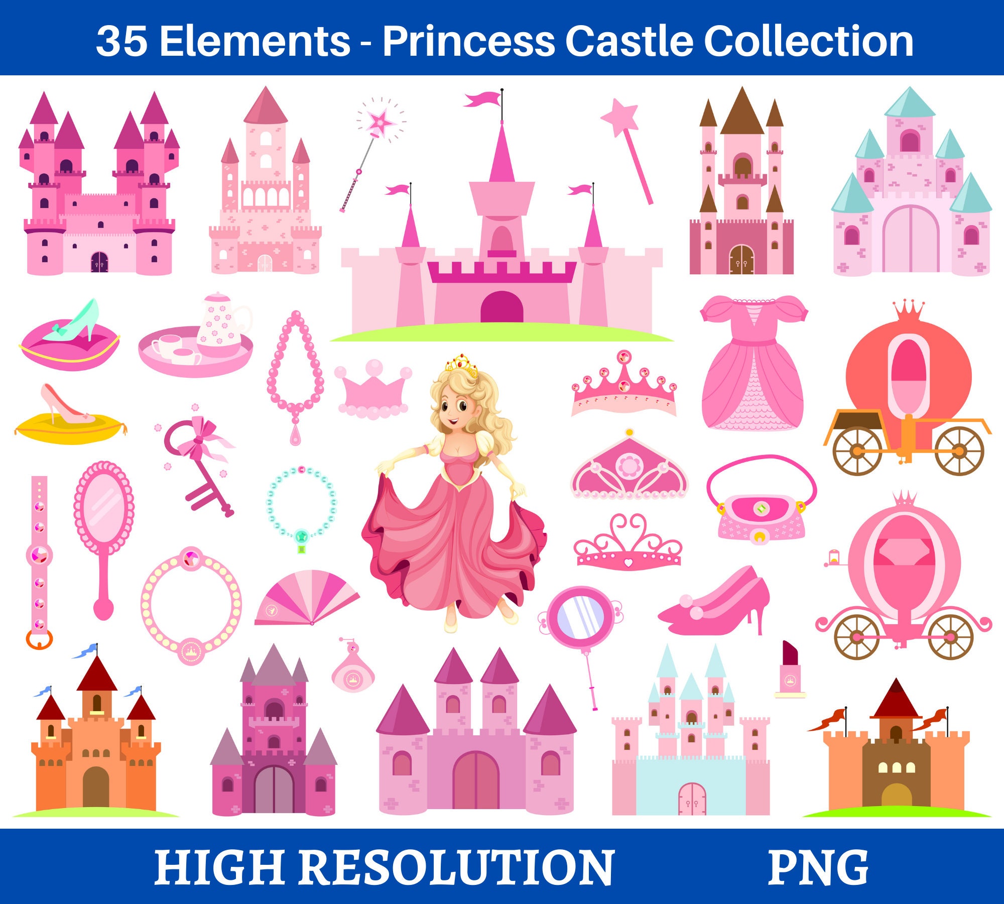 Princess Clipart, Castle Clipart, Castle Svg, Fairytale Clipart ...