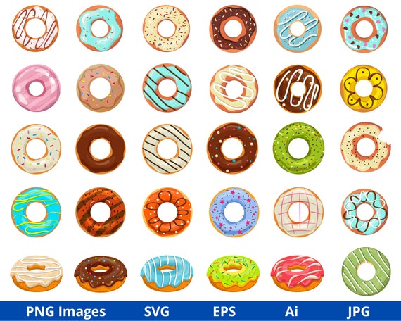 Donut Clipart Donut SVG Bundle Donut Svg Sprinkle Donut - Etsy