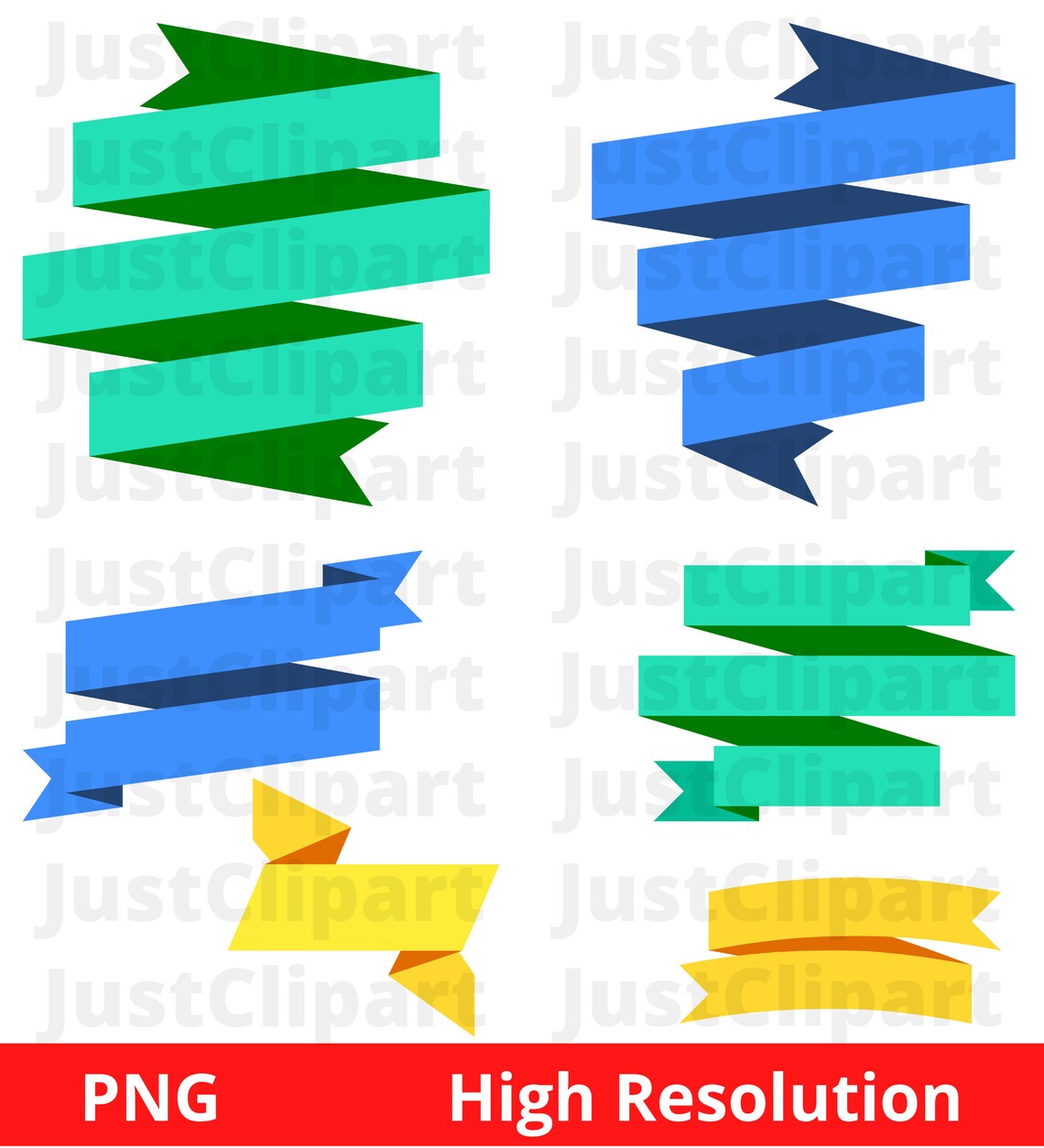 Ribbon Clipart Banner Clipart Stitched Ribbons Clipart - Etsy