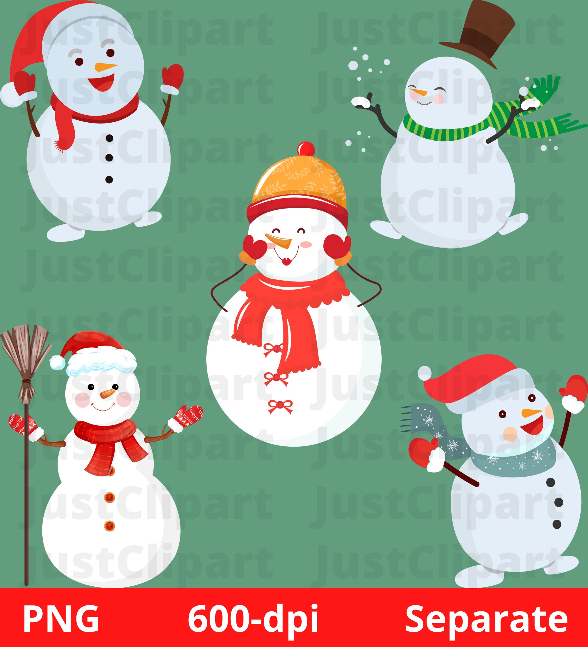 Snowman Clipart Christmas Snowman Clipart Christmas Clipart - Etsy
