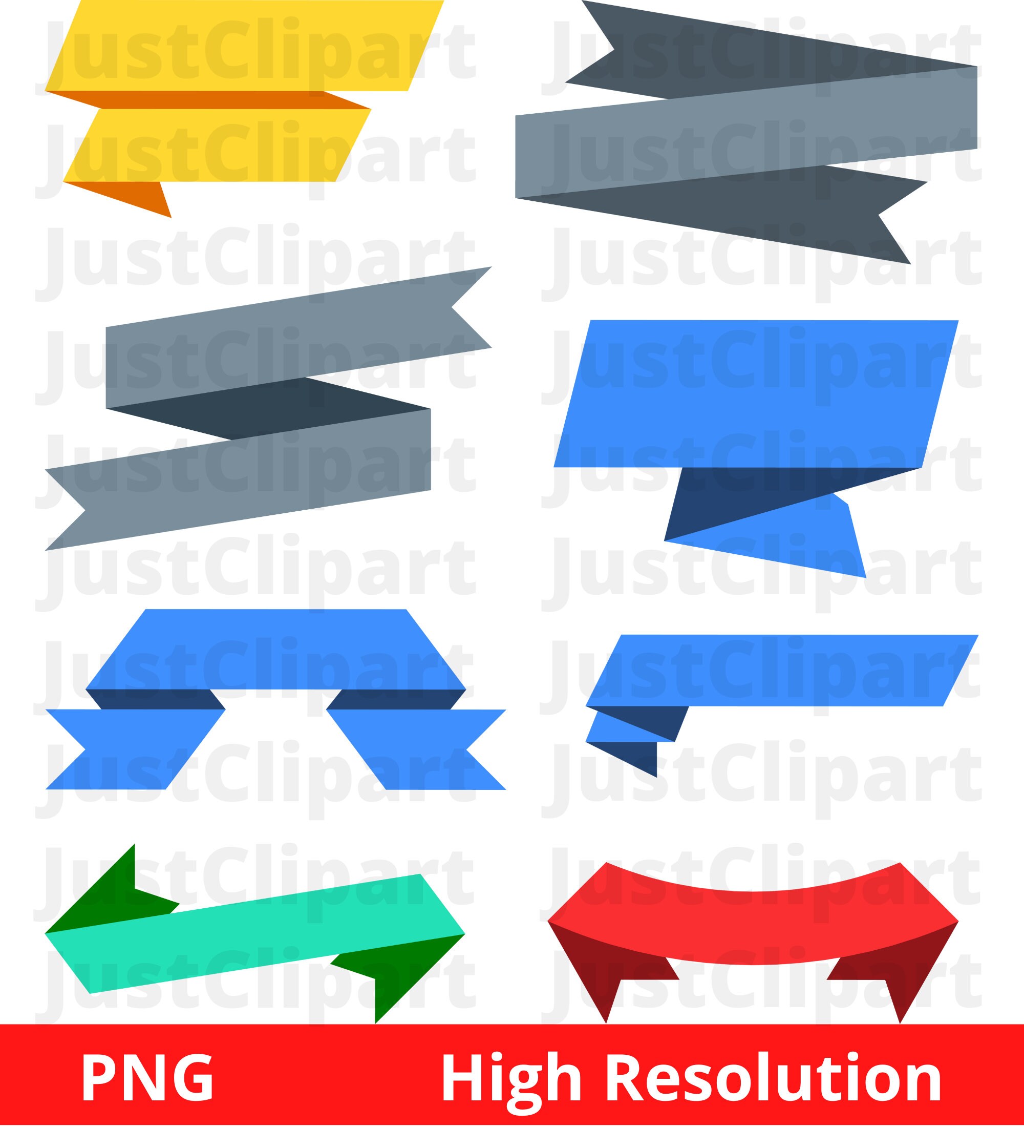 Ribbon Clipart Banner Clipart Stitched Ribbons Clipart - Etsy