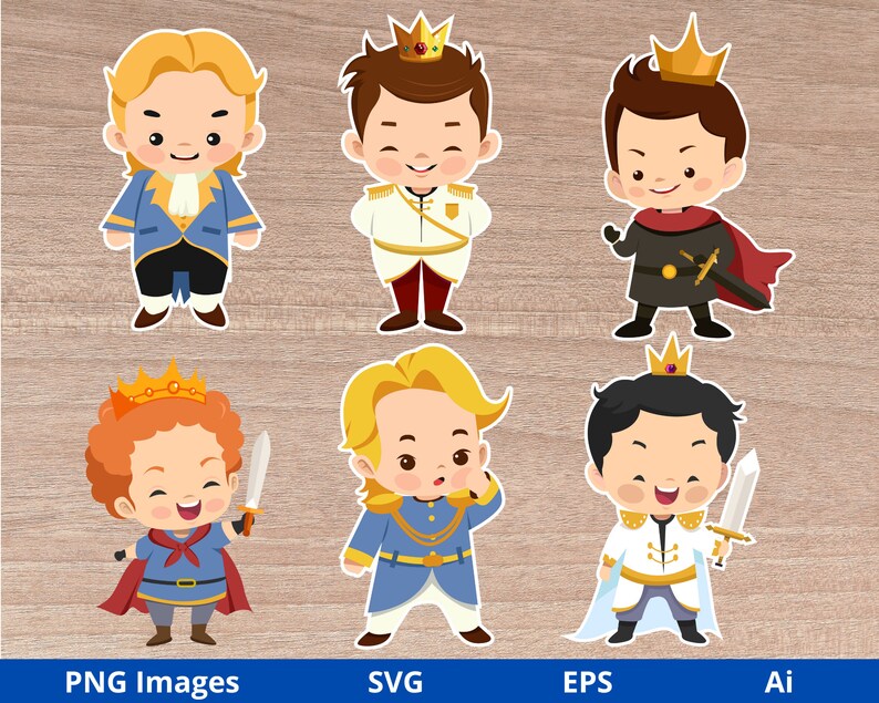 Prince Clipart, Cute Prince Boys Clipart, Fairytale Prince Clipart ...