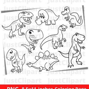 Cute Dinosaur Digital Stamps, Dinosaur Clipart, Dinosaurs SVG, Digital ...