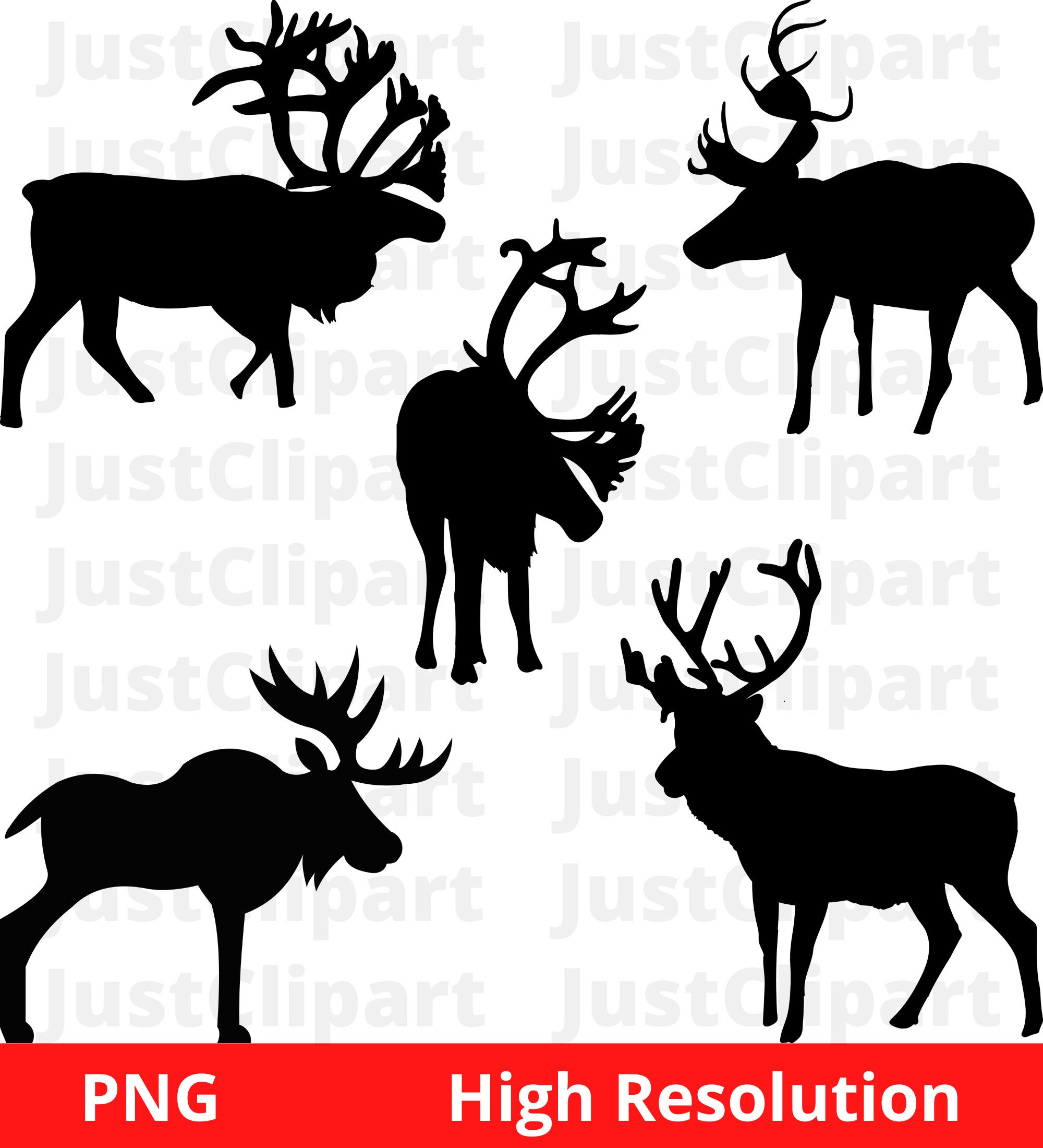 Caribou SVG Bundle, Caribou Clipart, Elk Svg, Hunting Svg, Camping Svg ...