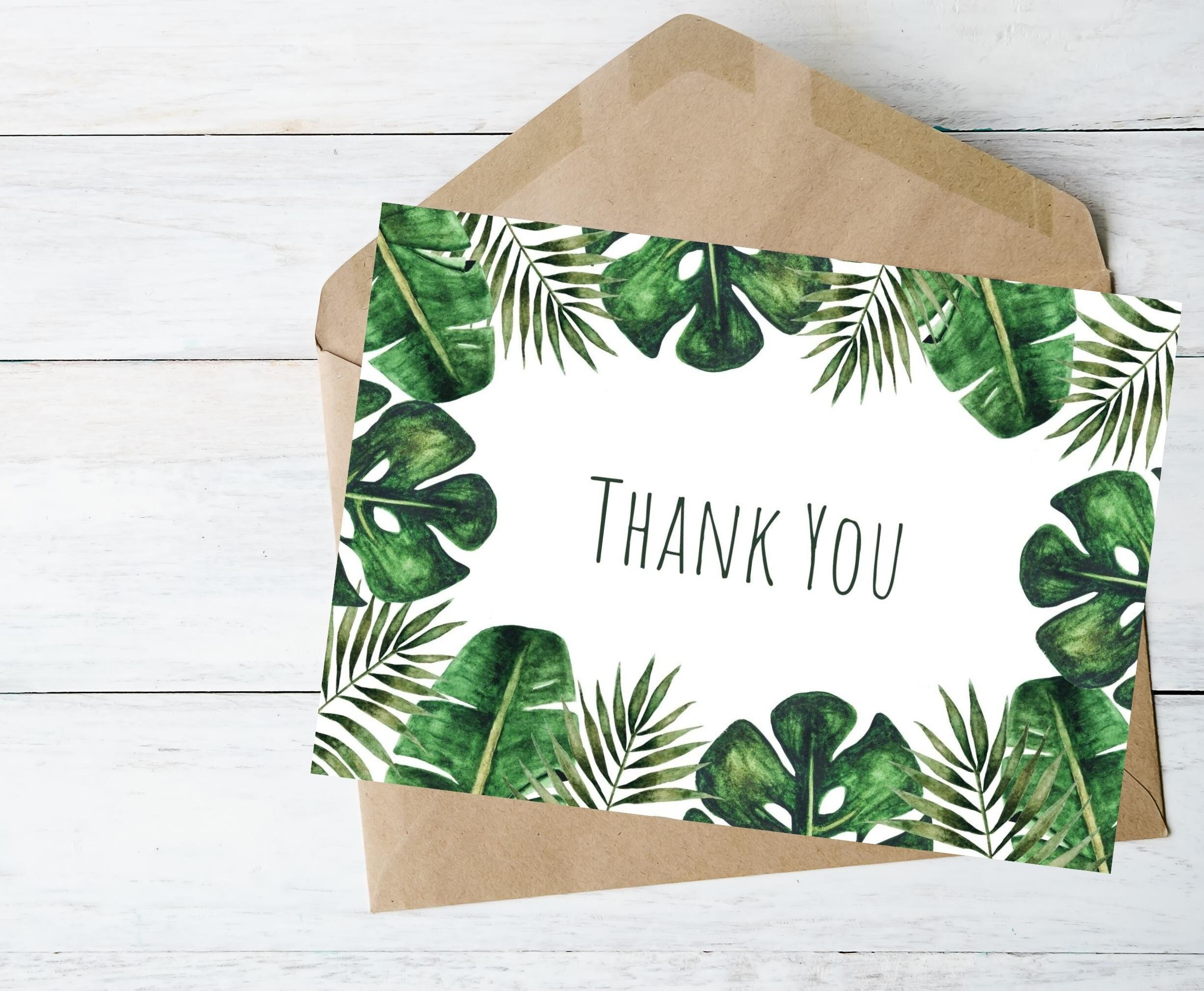 Tropical Thank You Card, Digital Download - Etsy