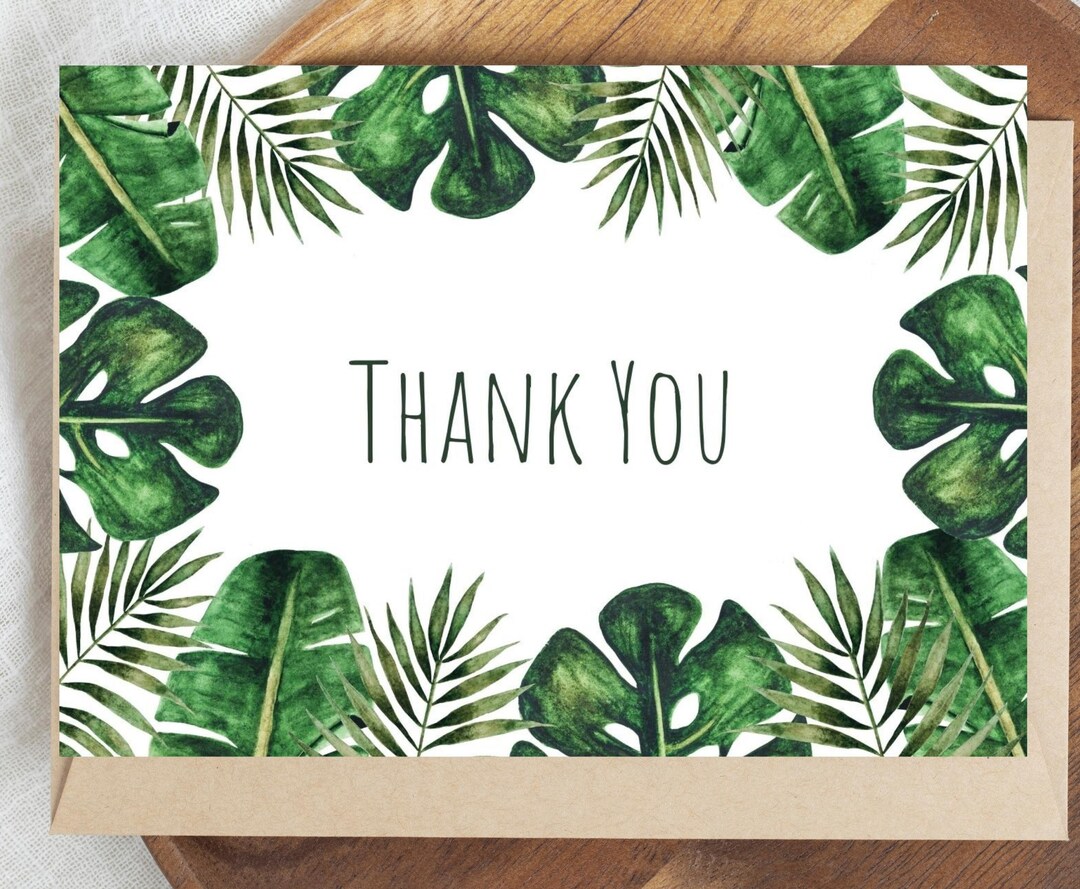 Tropical Thank You Card, Digital Download - Etsy