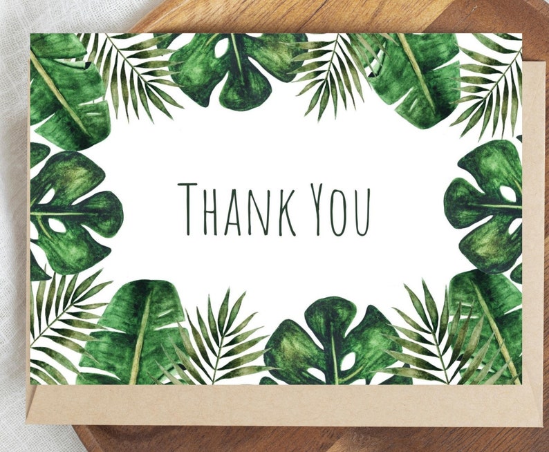 Tropical Thank You Card, Digital Download - Etsy