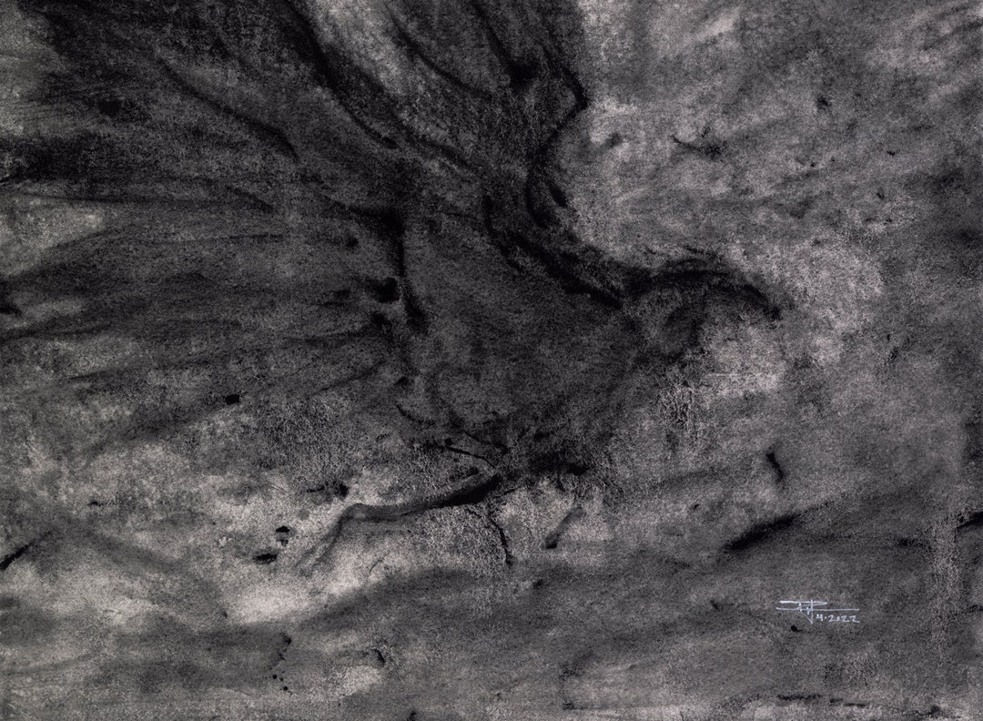 Original Art: dark Flight 15x11 Abstract Impressionist Watercolor ...