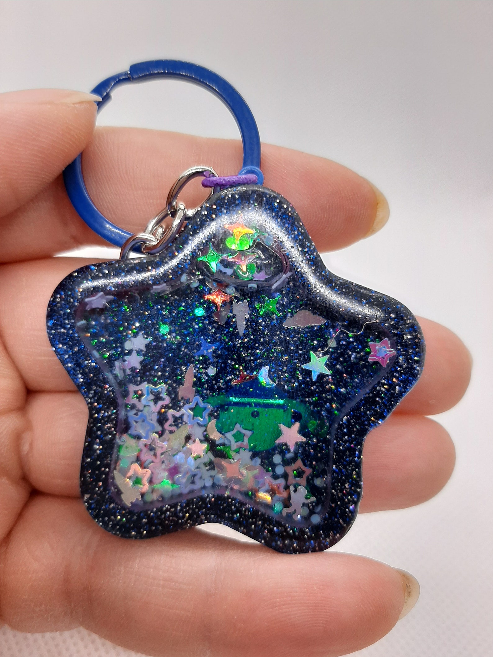 Cosmic Star Shaker Keychain - Etsy