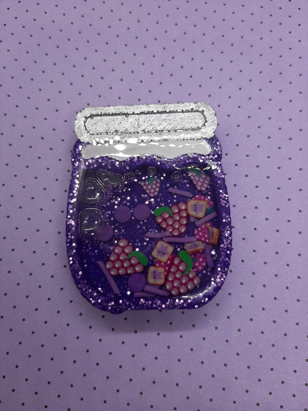 Jammin' Grape Jam Jar Shaker Magnet: Grape Jelly Jam Foodie Fridge ...