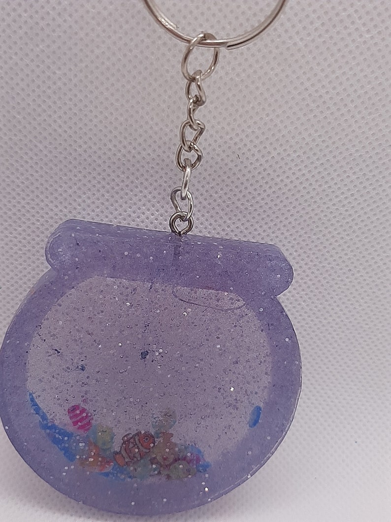 Kawaii Large Fish Bowl Shaker Keychain - Etsy
