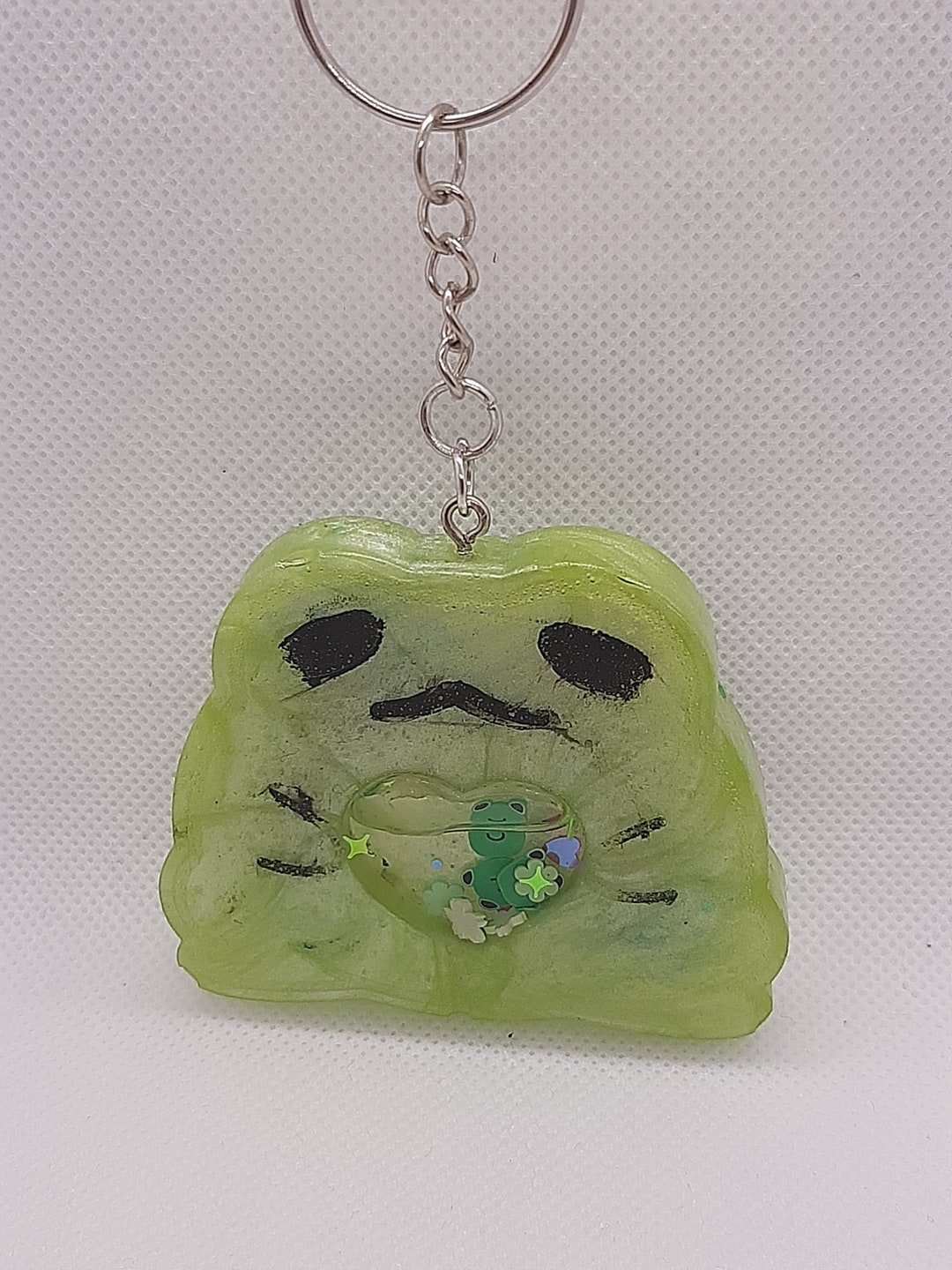 Kawaii Frog Resin Shaker Keychain 2 - Etsy
