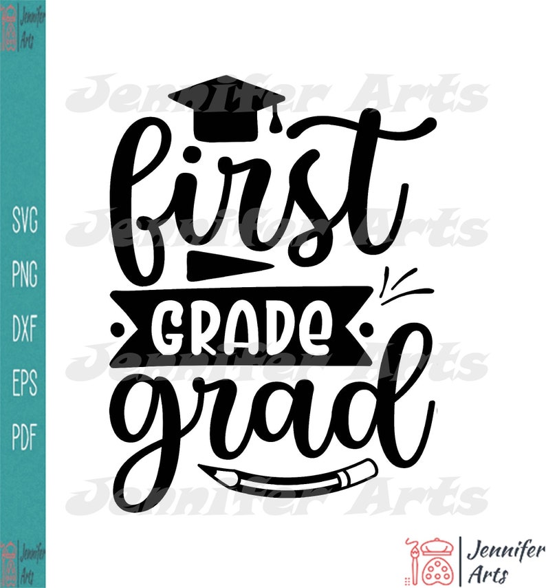 First Grade Grad Silhouette Svg - Etsy