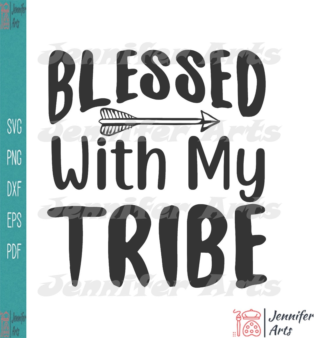Blessed With My Tribe Silhouette Svg | Digital Instant Download for ...