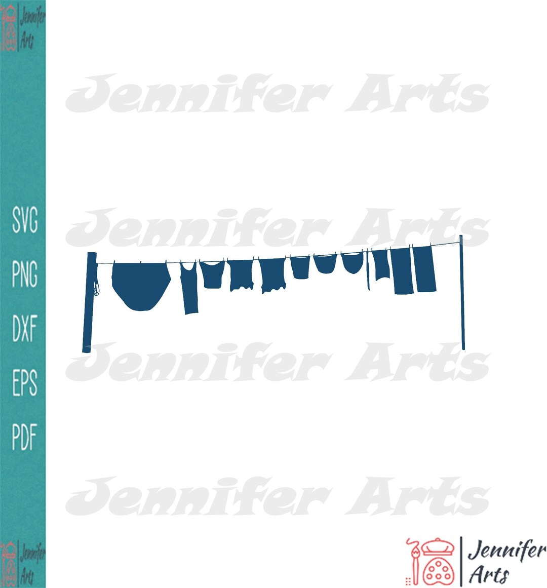 Clothesline Silhouette SVG | Digital Instant Download for Cricut - Etsy