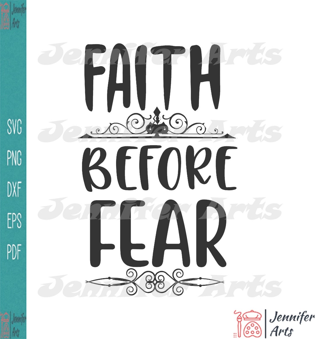 Faith Before Fear Silhouette Svg - Etsy