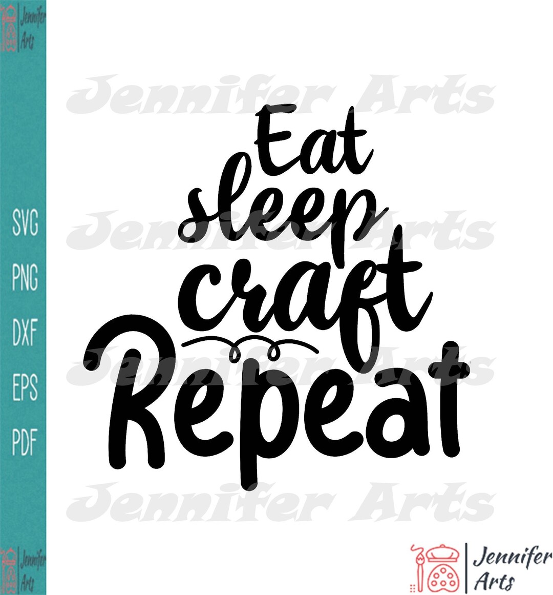 Eat Sleep Craft Repeat Silhouette Svg - Etsy