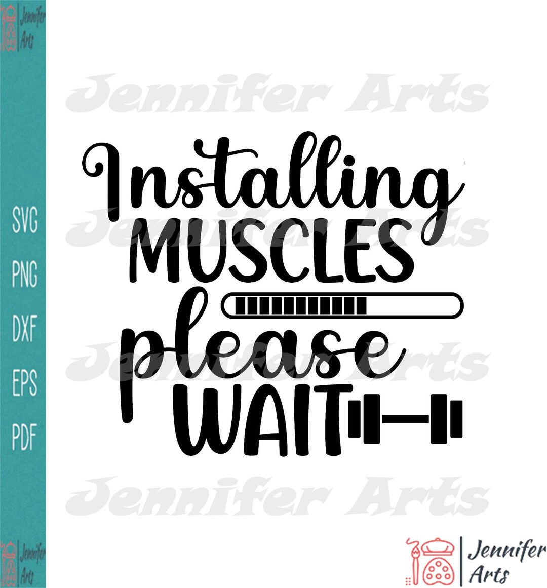 Installing Muscles Please Wait Silhouette Svg - Etsy