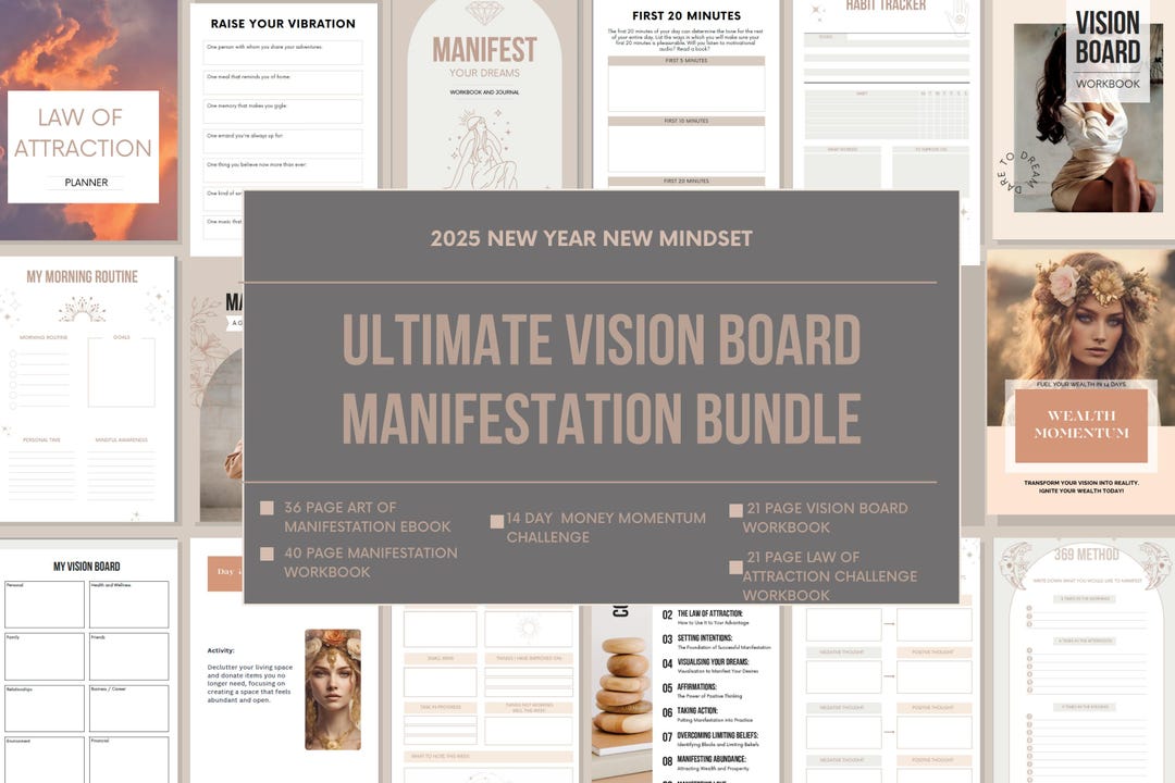 Ultimate Vision Board Manifestation Bundle, Dream Board, Vision Board ...