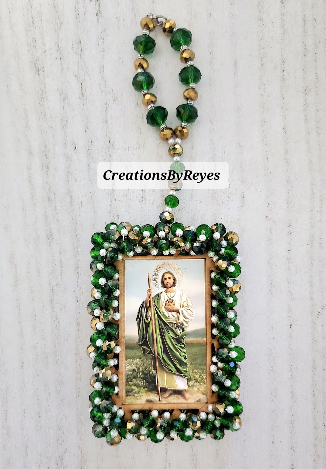 Catholic Saints Beaded Wood Frame - Etsy
