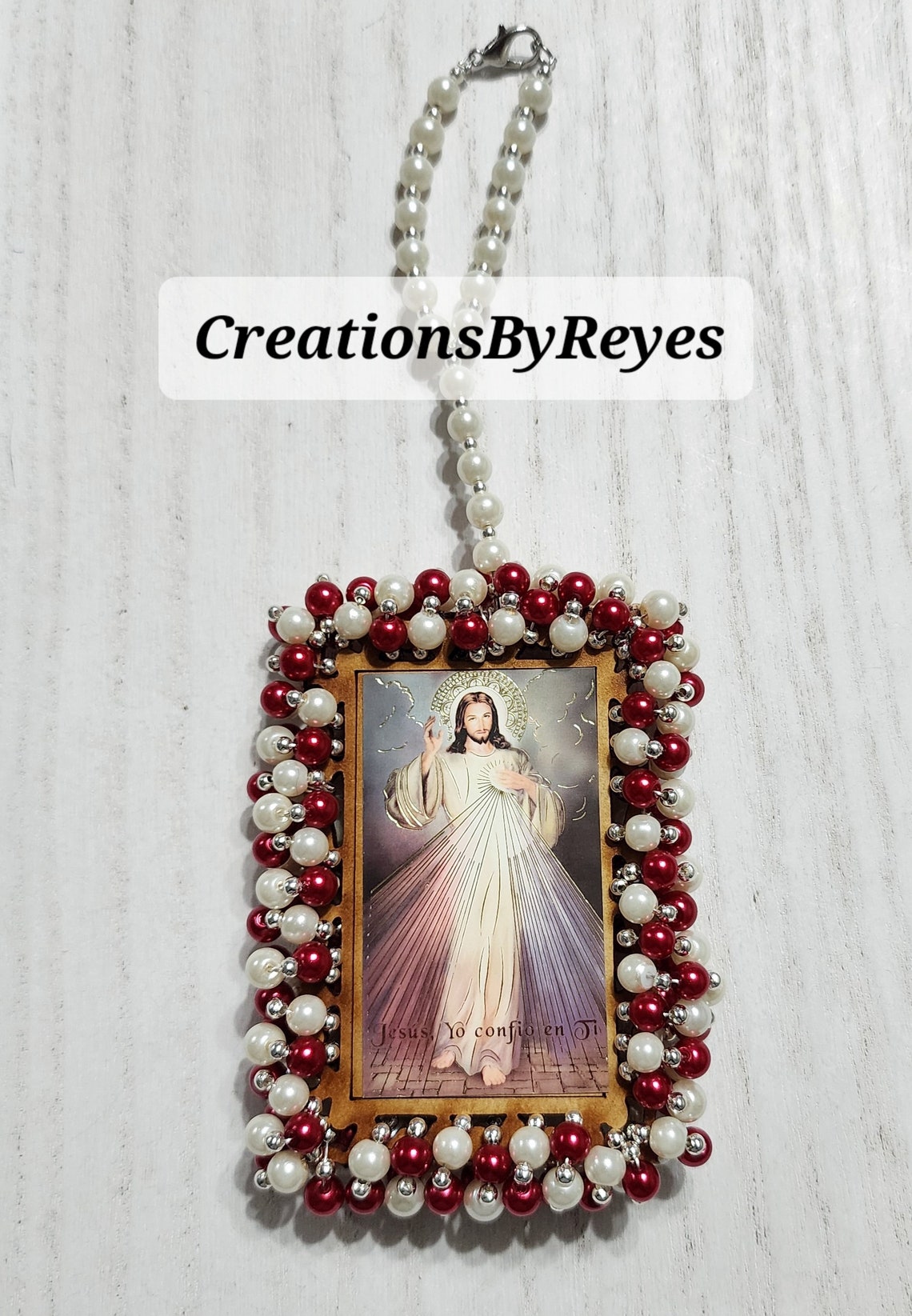 Catholic Saints Beaded Wood Frame - Etsy