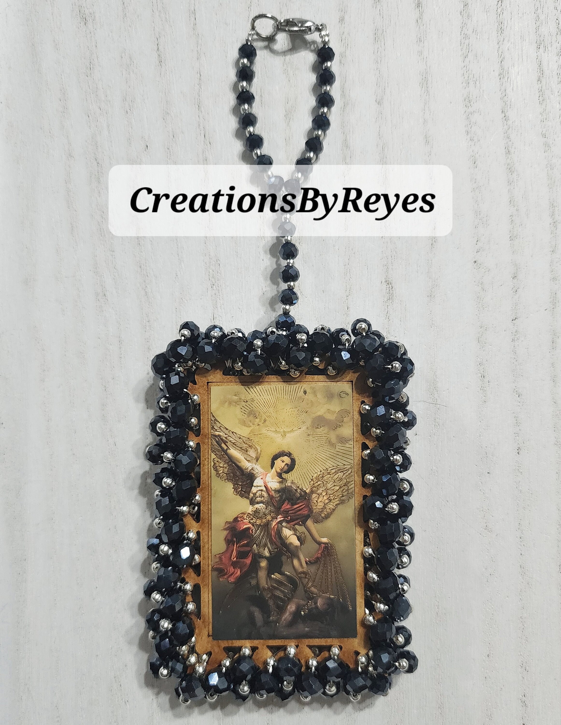 Catholic Saints Beaded Wood Frame - Etsy