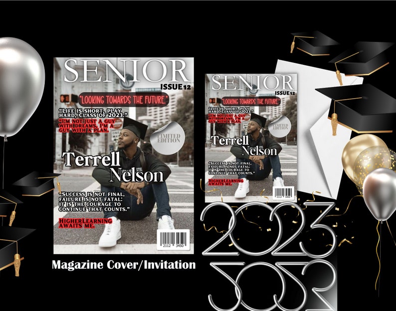 Graduation Magazine Cover Senior/high School-college Grad Grad Party ...