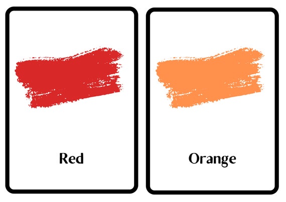 Colors Flashcards Minimalist Flashcards Learning Flashcards - Etsy
