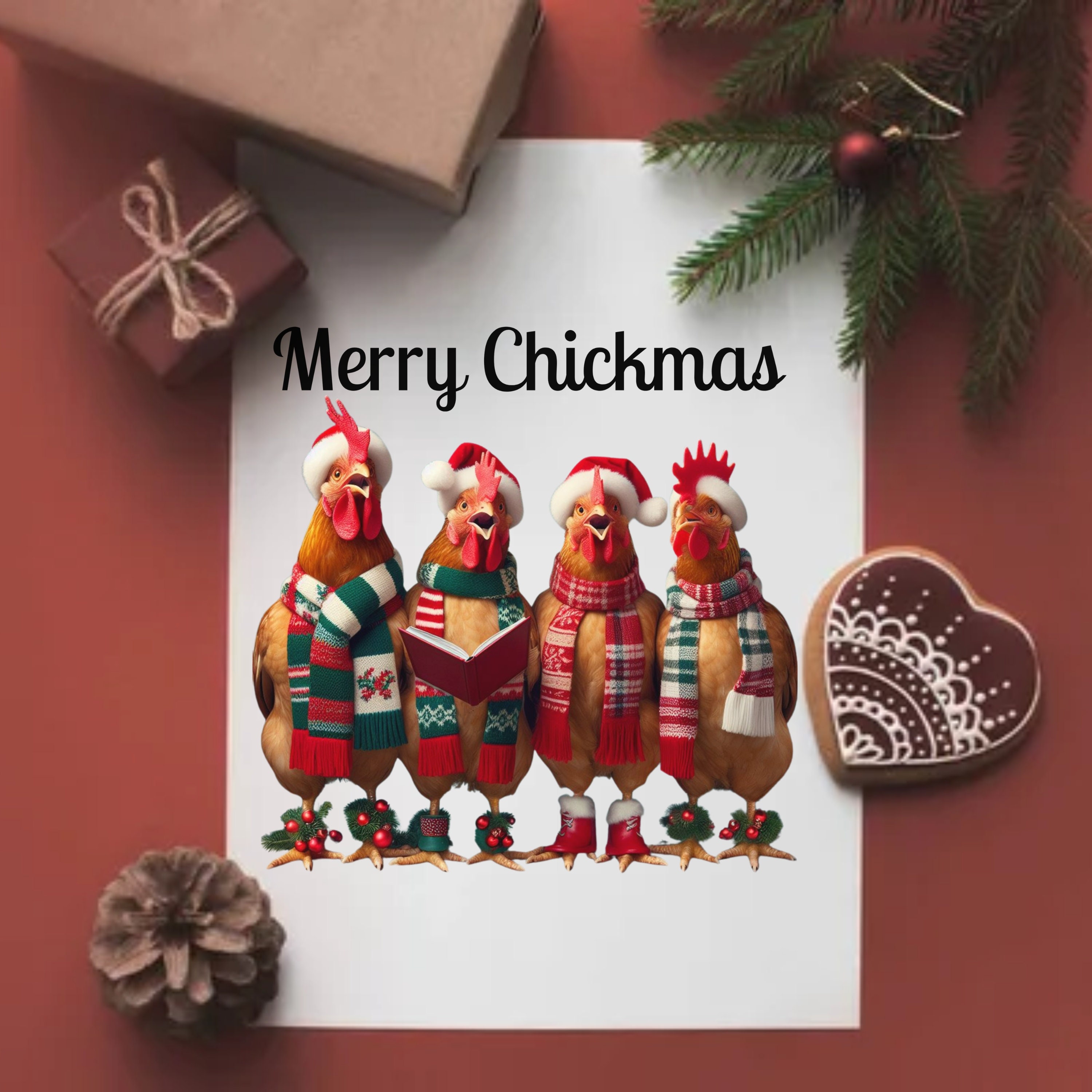 Christmas Chickens PNG File Download, Merry Chickmas PNG, Merry ...