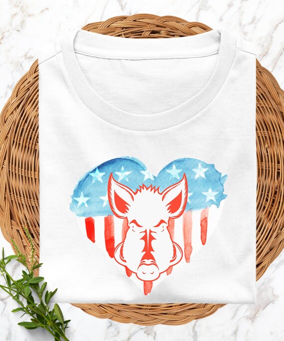 Razorback Red White and Blue Arkansas Tshirt Razorback - Etsy