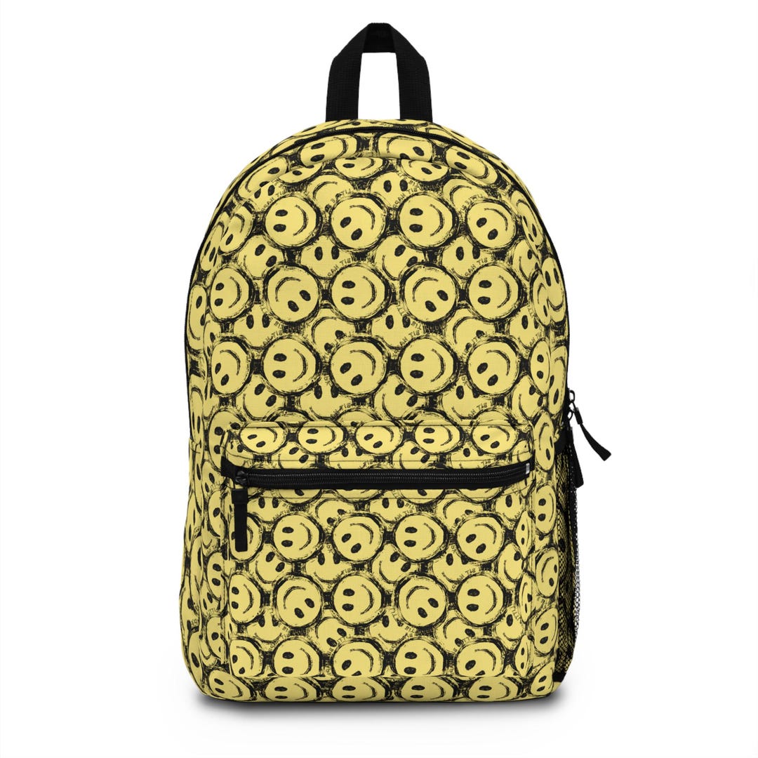 Smiley Backpack, Retro 90s Y2K Smiley Nirvana Adjacent - Etsy