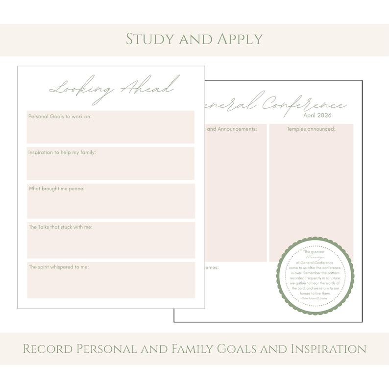April 2026 General Conference Journal | LDS Printable PDF | Conference ...