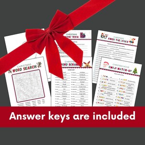Printable Christmas Game Bundle: Holiday Party Games (digital Download ...